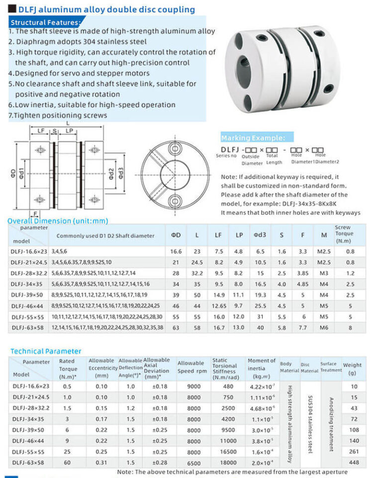 Precision Double Flexible Disc Couplings Customizable 201 Flex Coupling ...